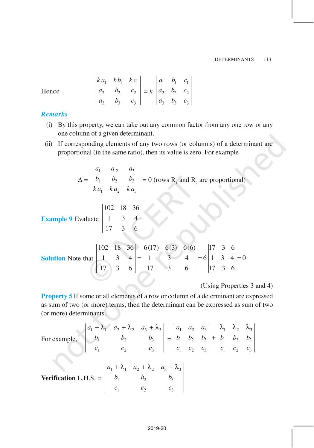 Determinants - NCERT Book of Class 12 Mathematics Part I